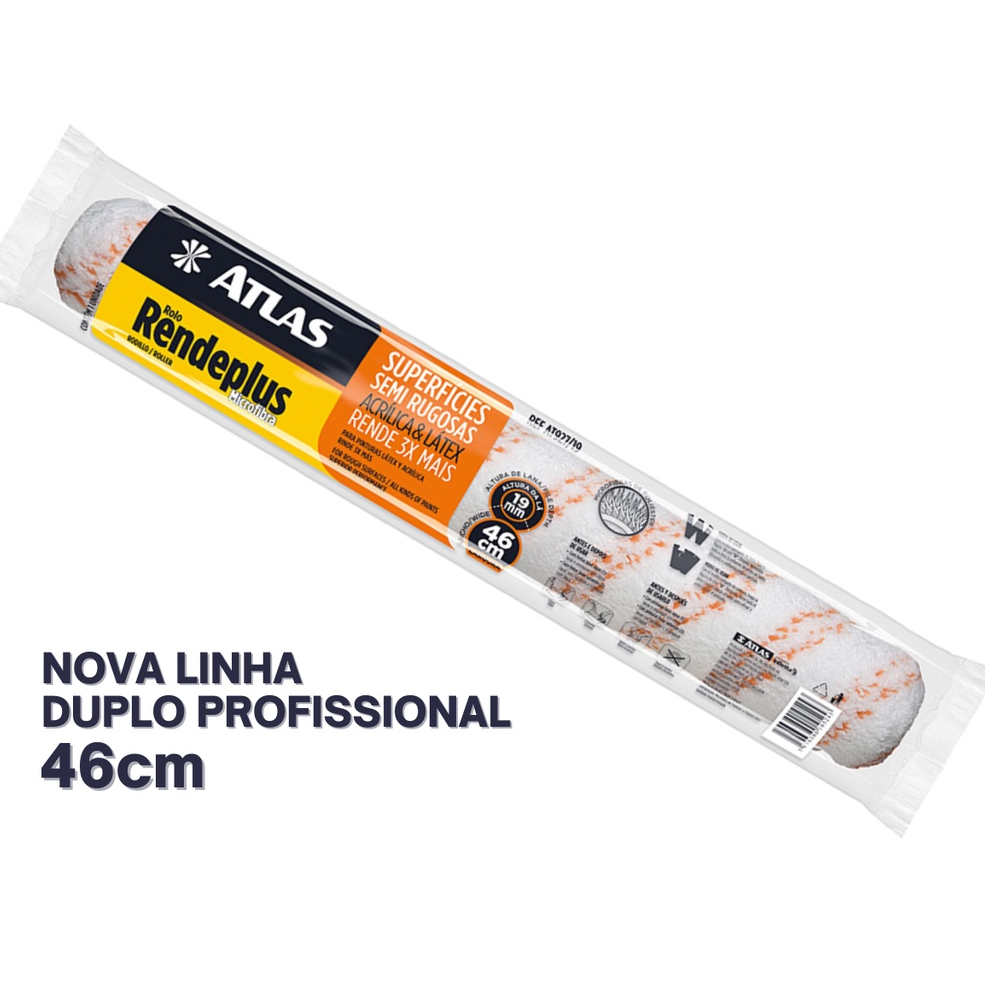Rolo Duplo Rendeplus 46cm Para Pintura Profissional AT927/19 - Atlas ...