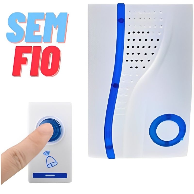 Campainha Sem Fio Inteligente Residencial e Comercial ate 30 Mt ...