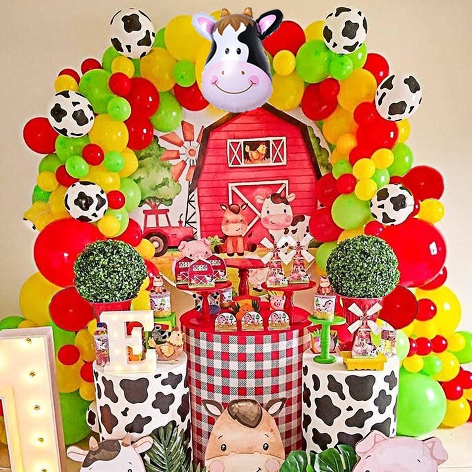 Kit Balão Bexiga Fazendinha Animais Vaca Metalizada + Amarelo ...