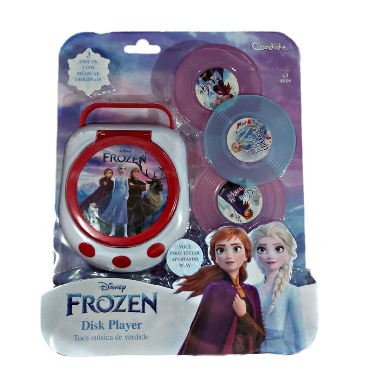 Disk Player Disney Frozen c/ 3 discos - Candide | Shopee Brasil