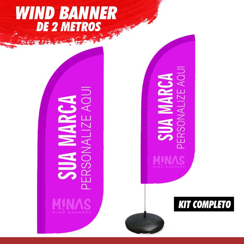 Flag Banner Personalizado com sua Marca ou nome da sua Empresa (2 mts ...