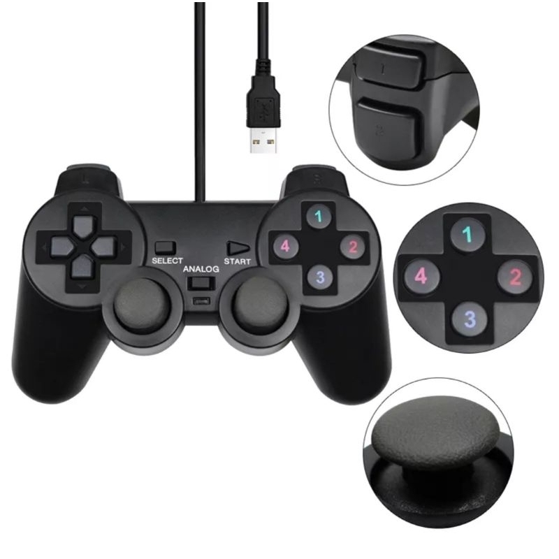 Controle Ps2 Usb Duoshock PC Raspbery pi Windows Mac Linux | Shopee Brasil