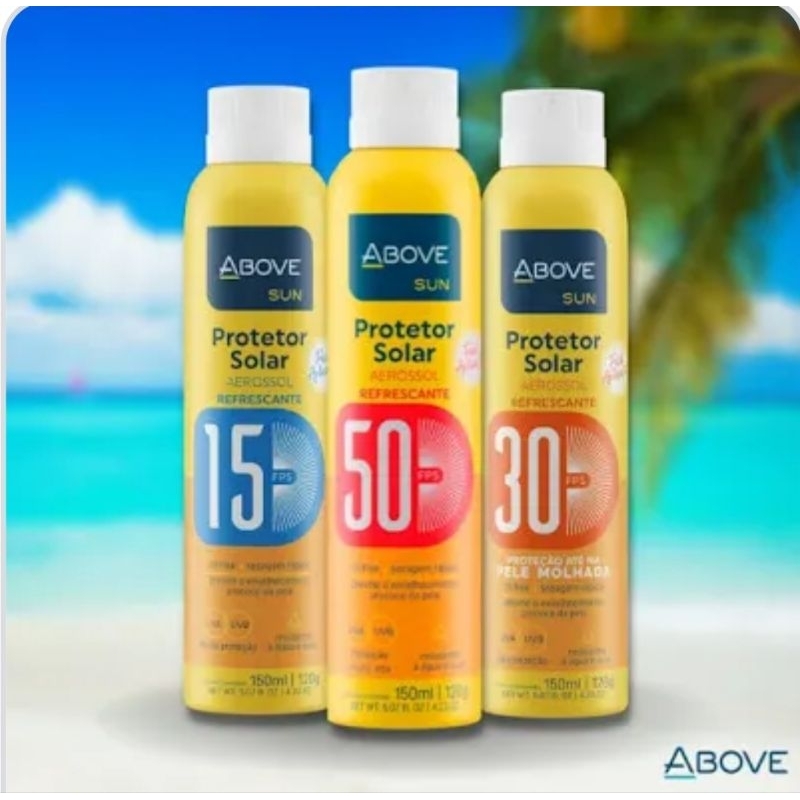 Protetor Solar Above Aerosol 150ml - Escolha o FPS | Shopee Brasil