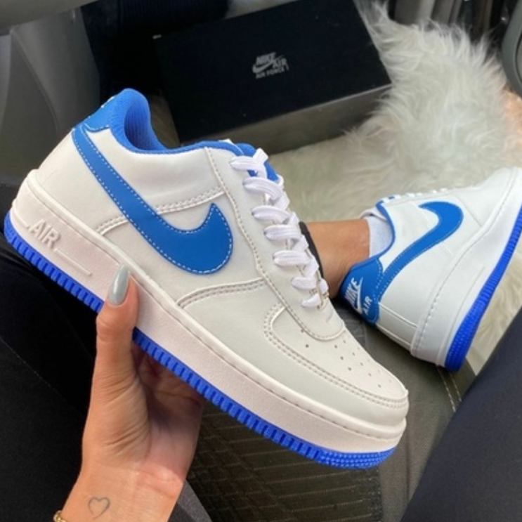 tênis air force bicolor hello 1 unissex 34 ao 43 preto/branco/vermelho/azul mega oferta ...