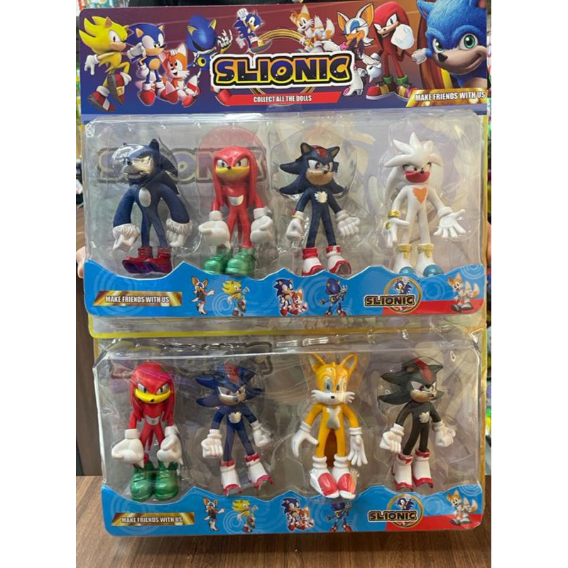 kit 4 Bonecos Sonic Articulados 15 cm Pronta entrega Figura ...