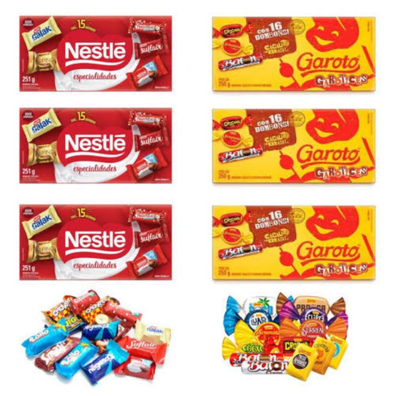 Kit Com 6 Caixa De Bombom Garoto E Nestle Chocolate Presente para alguém especial que é você ...