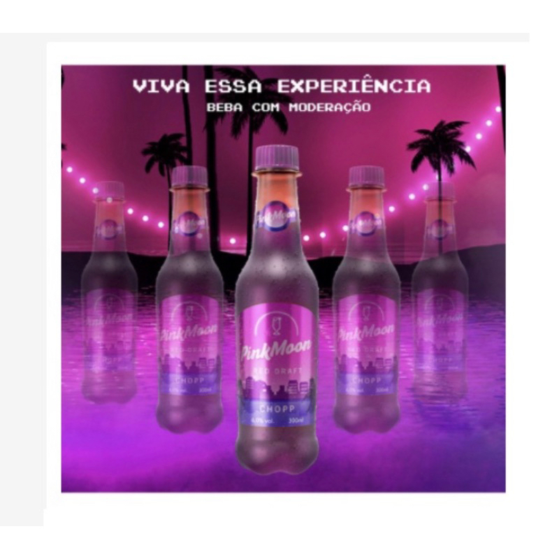 Chopp de Vinho Pink Moon 300ml embalagem C/6 und | Shopee Brasil