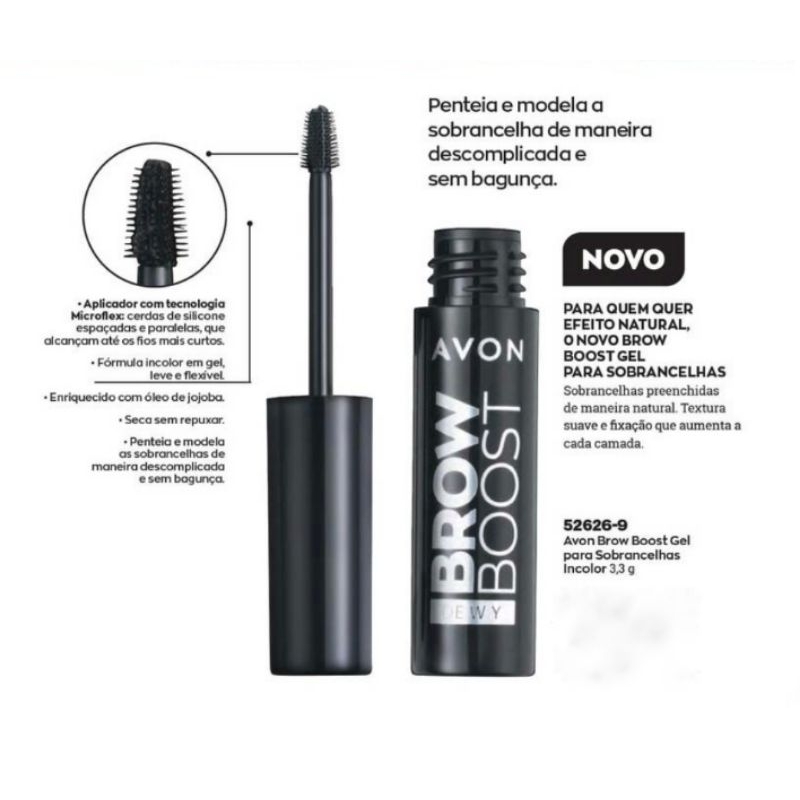 Rímel Gel de Sobrancelhas Brow boost Incolor Avon 3,3g | Shopee Brasil