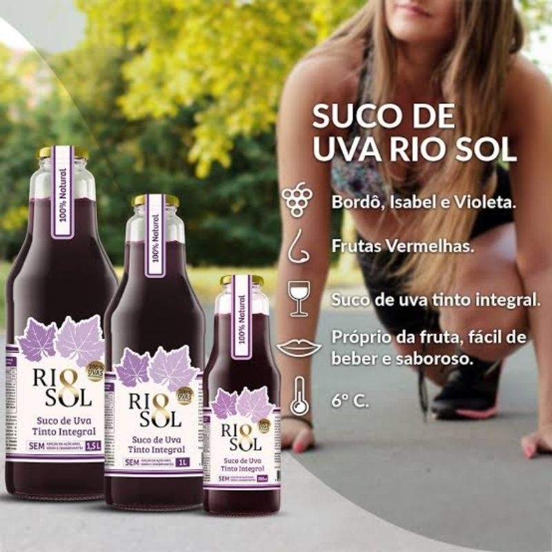 Suco de Uva Rio Sol Integral Tinto 1,5L | Shopee Brasil