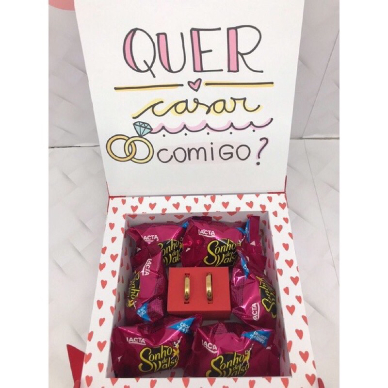 caixa cascata pedido de casamento e pedido de namoro | Shopee Brasil