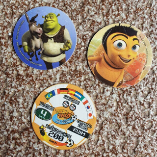 Tazos Diversos - A VACA E O FRANGO CARTOON NETWORK - BEE MOVIE, SHREK ...