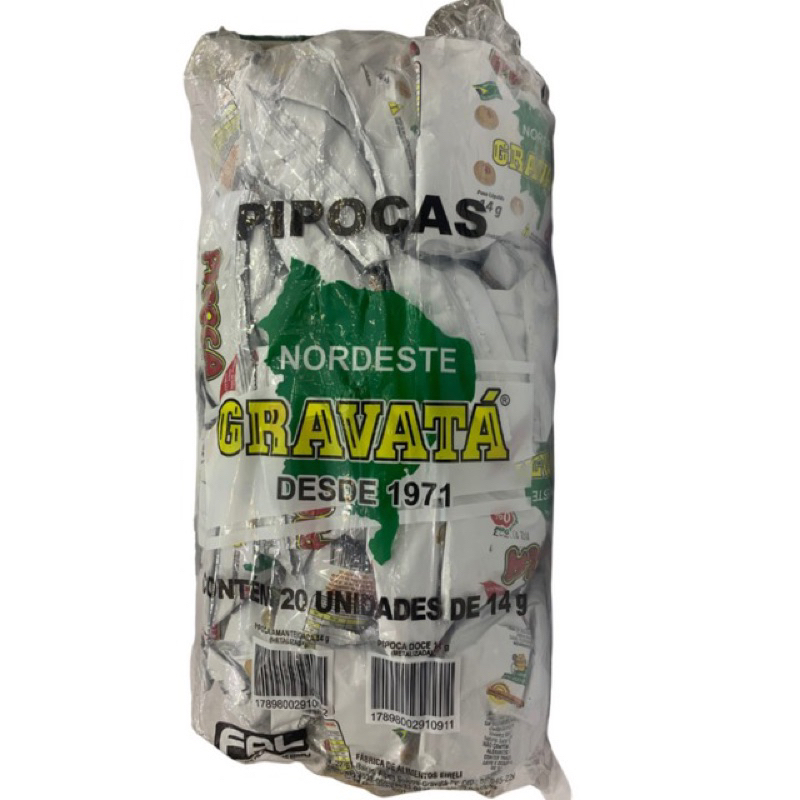 Pipoca Gravata Nordeste Salgada 1 fardo c/20 unidades (14g cada ...