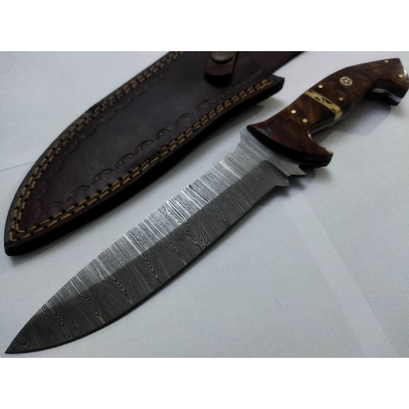 Faca Aço Damasco Real Artesanal Forjada Full Tang A2 - Escorrega o Preço