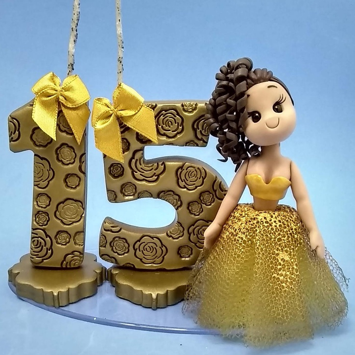 vela topo Topper 15 anos dourado debutante para bolo de festa | Shopee ...