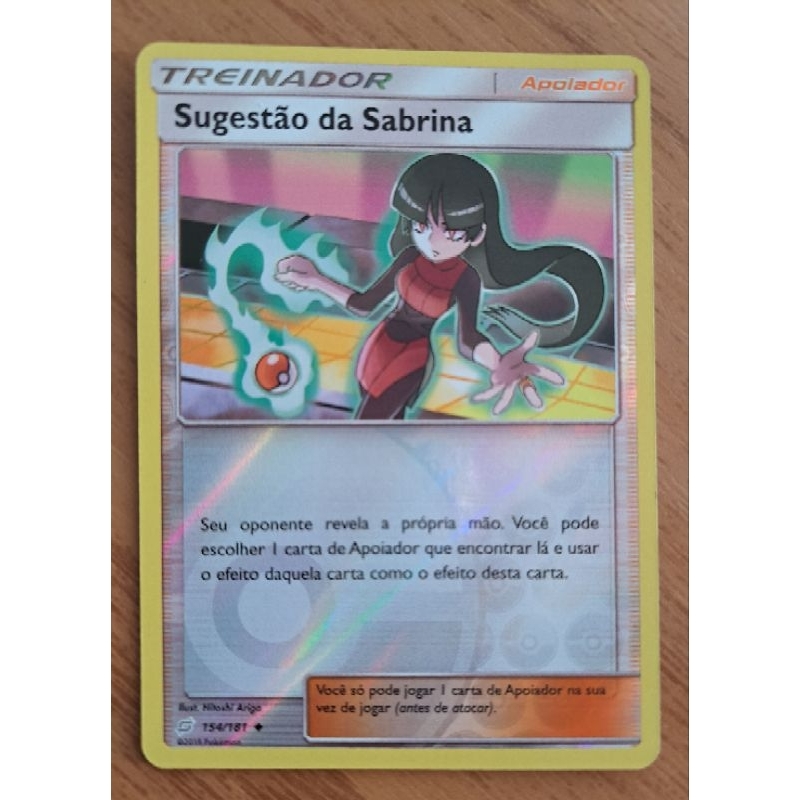 Card Pokémon Sugestão da Sabrina Reverse Foil Original e Nova | Shopee ...