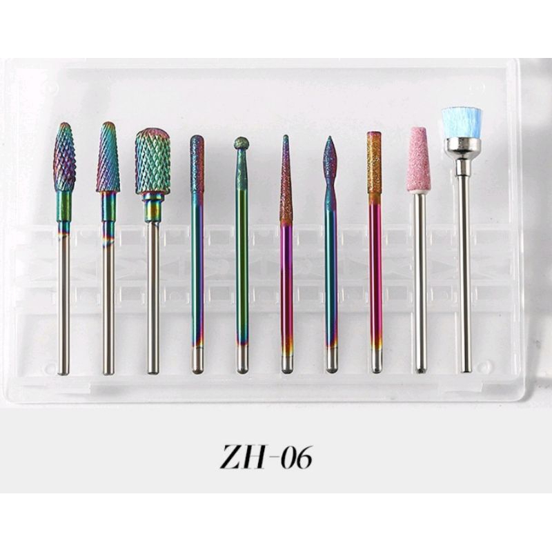 10 peças de brocas de manicure para arte em unhas, conjunto de brocas ...