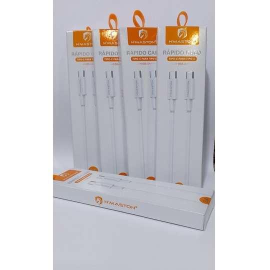 Cabo H'Maston Tipo C para Tipo C 5V-3A 1m Branco H88-4 | Shopee Brasil
