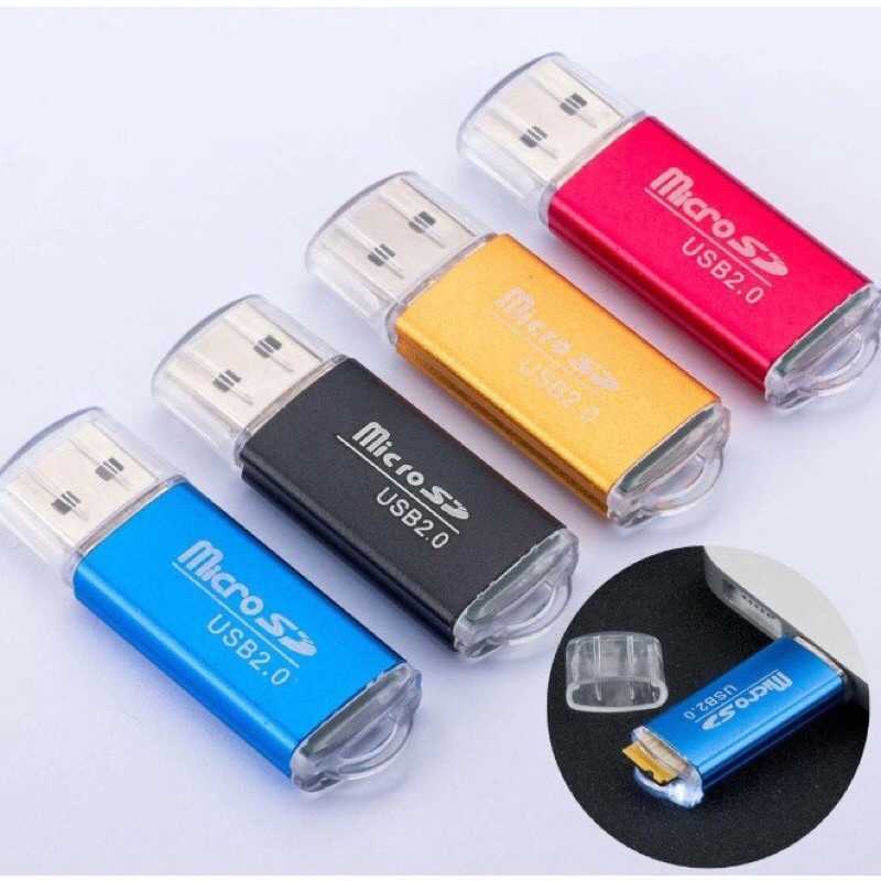 Adaptador leitor de cartão de memória, mini usb 2.0, micro sd (metal ...