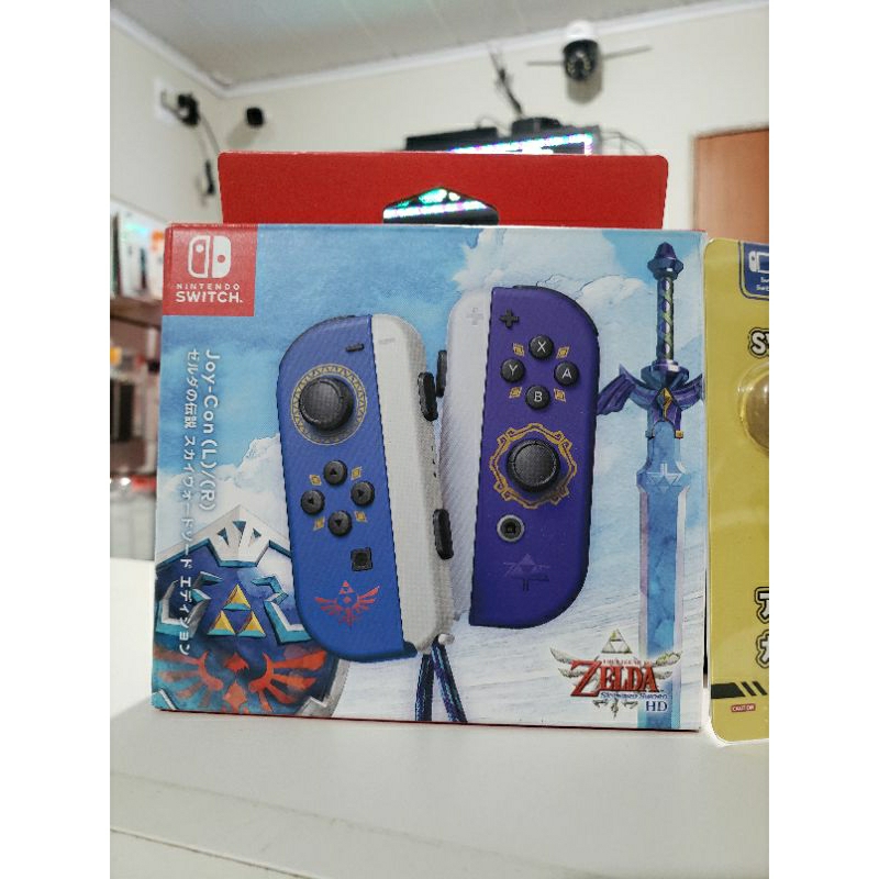 Original Controle joystick sem fio Nintendo Switch Joy-Con (L)/(R) the legend of zelda skyward ...
