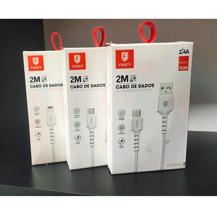 Cabo Fancy (Micro USB, IPhone e Tipo-C) | Shopee Brasil