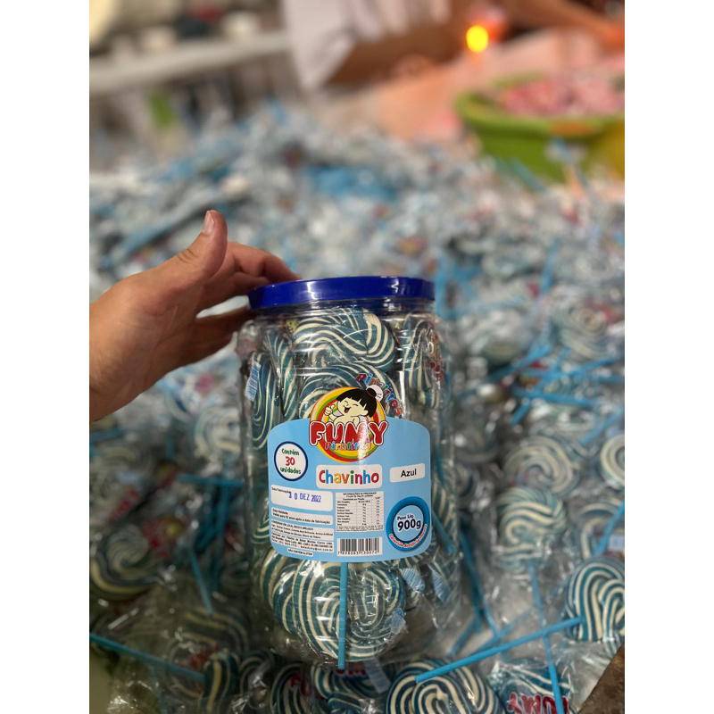 Pirulito Chavinho AZUL c/30 unidades fumy, cha revelacao, festas e ...