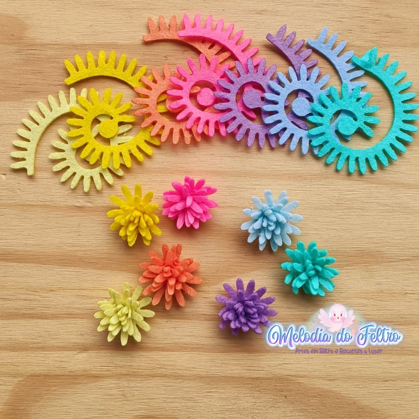 Flor Espiral em feltro mod-3 | Shopee Brasil