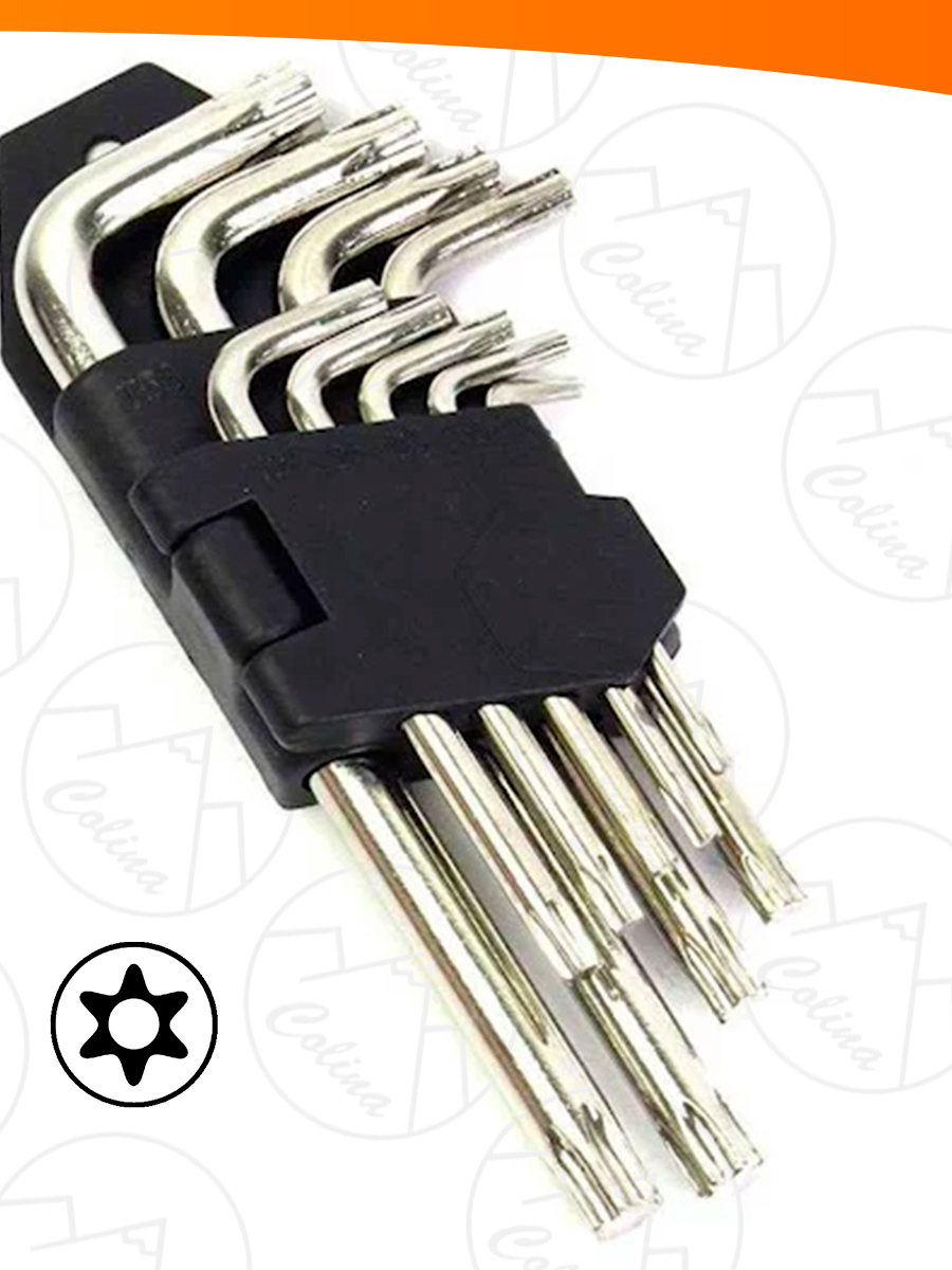 Jogo De Chave Torx Torque Longa Tipo L de Aço Com Furo T10 A T50 Aço ...