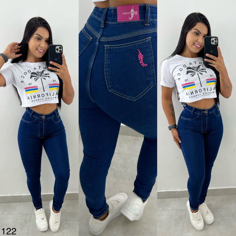 Calça jeans pimenta doce original c/lycra do 34 ao 44 | Shopee Brasil
