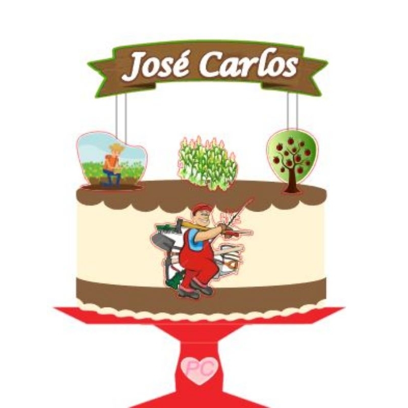 Topo de bolo agricultor | Shopee Brasil