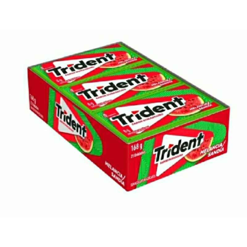 Goma de Mascar Chiclete Trident Melacia 21 Unidades 168g | Shopee Brasil