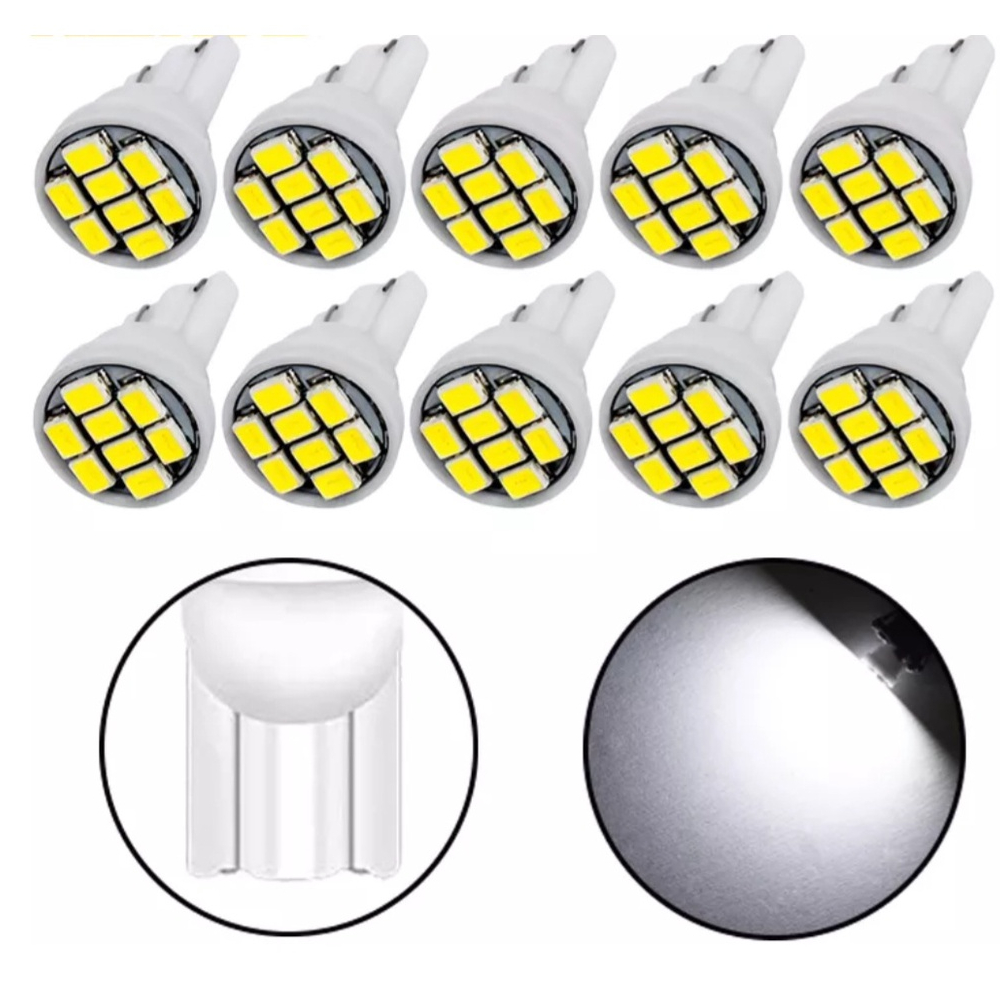 Kit 10 Lampadas Led T10 5w5 8 Leds Smd | Shopee Brasil