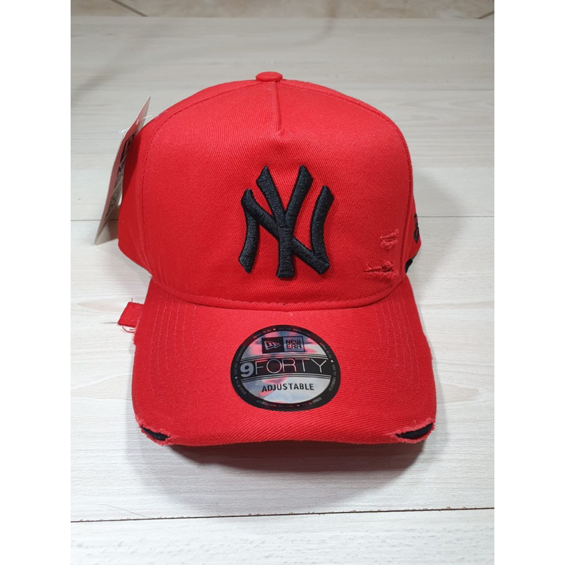 Bone Rasgado New Era Masculino Feminino Vermelho Fecho Fitão | Shopee ...
