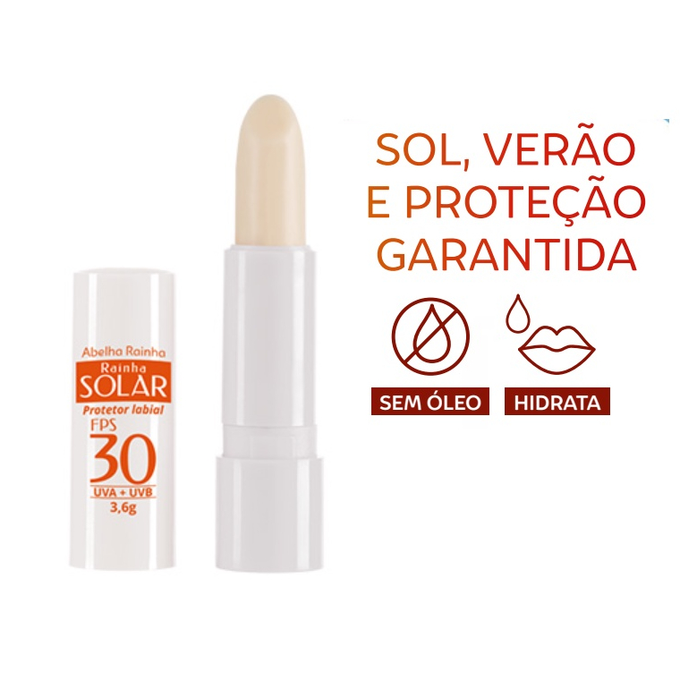 Protetor Solar Labial FPS 30 - Abelha Rainha 3,6g | Shopee Brasil