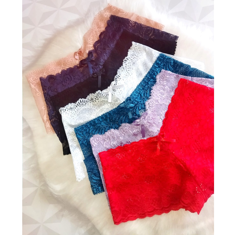 Kit 10 Calesson Calcinha Caleçon em Renda Short Lingerie Sexy Luxo ...