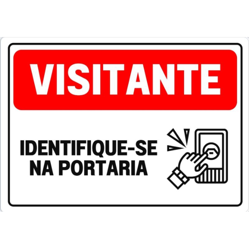 Placa de visitante identifique se na portaria A4 Plastificada | Shopee ...