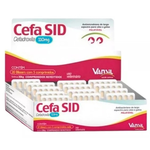 Cefa Sid 110 mg - 100 Comprimidos - Antimicrobiano Vansil | Shopee Brasil