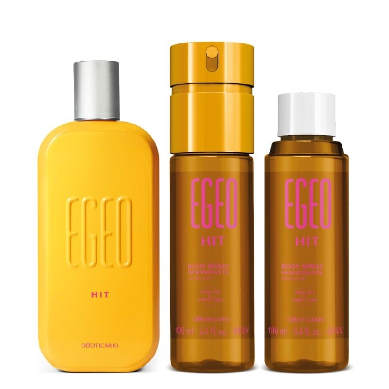 Combo Egeo Hit: Desodorante Colônia 90ml + Body Spray 100ml + Refil ...
