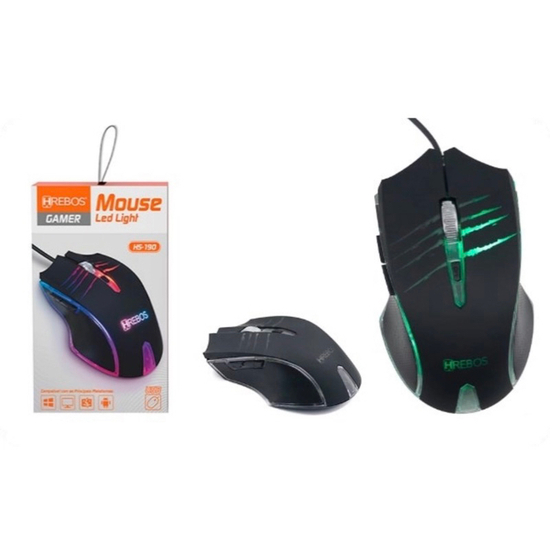 Mouse Gamer USB Design Gamer e Ergonómico Com Led Light e Controle de DPI | Shopee Brasil