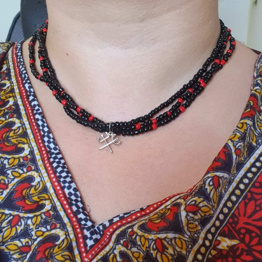 Colar Guia de Exu / Exu e Pomba Gira / Gargantilha de Exu e Pomba Gira ...