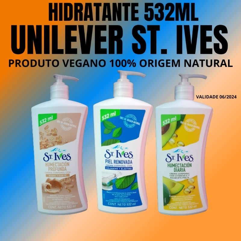 Creme Hidratante Unilever St. Ives Colágeno e Elastina Corporal 532ML ...