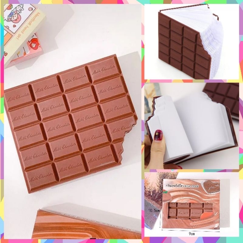 Bloco de notas chocolate/ Bloco de notas em formato de chocolate/ Bloco ...