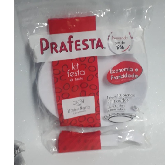 KIT FESTA 10 PRATINHOS 15CM + 10 GARFINHOS BRANCOS PRAFESTA | Shopee Brasil