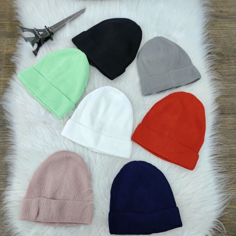 Touca frio Inverno lã Adulto Lisa unissex Básica | Shopee Brasil