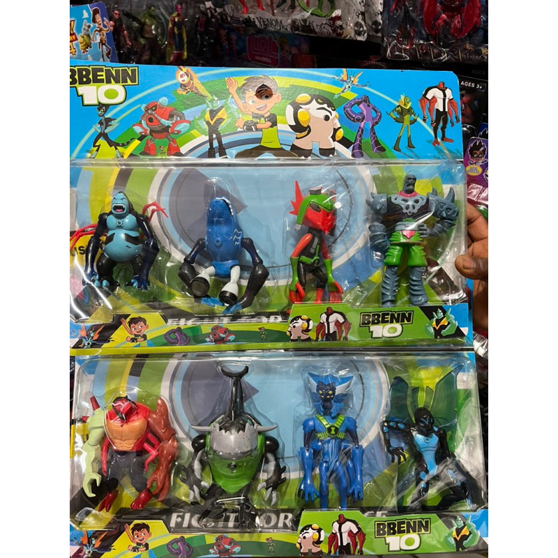 kit Ben 10 cartelado 4 personagens 15 cm com luz Led articulado Envio ...