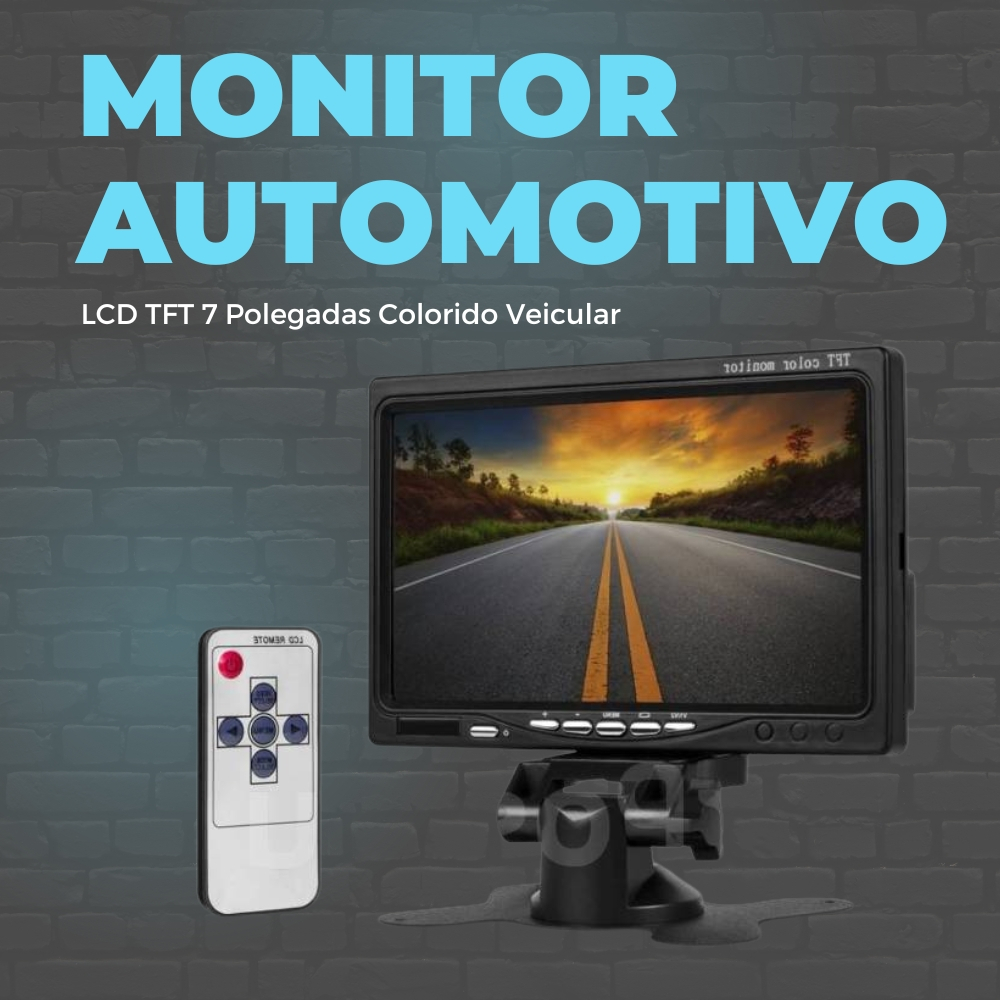 Monitor Automotivo LCD TFT 7 Polegadas Colorido Veicular | Shopee Brasil