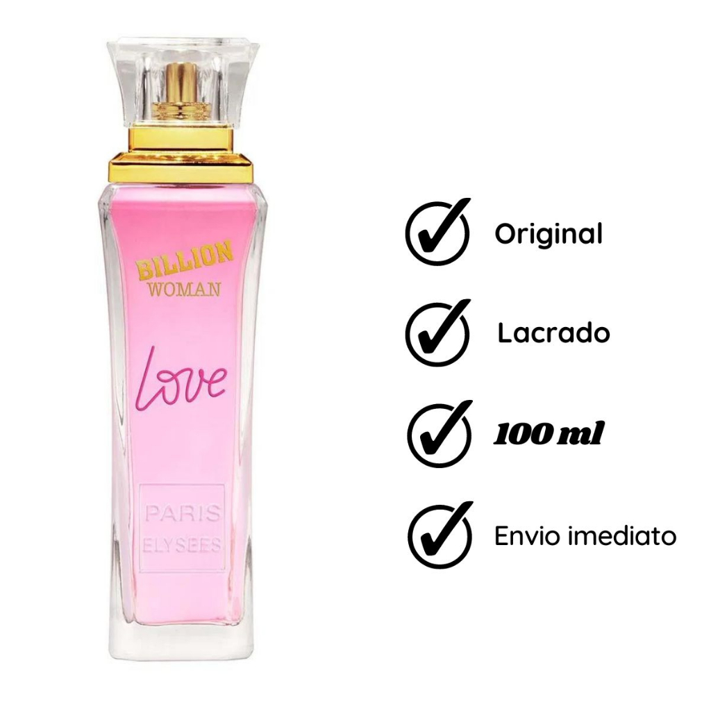 Billion Woman Love Perfume Feminino Paris Elysees Original | Shopee Brasil