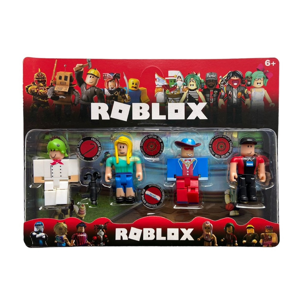 Kit 4 Bonecos Roblox 12cm articulado Skins Avatar Chifre Asas 4 modelos ...
