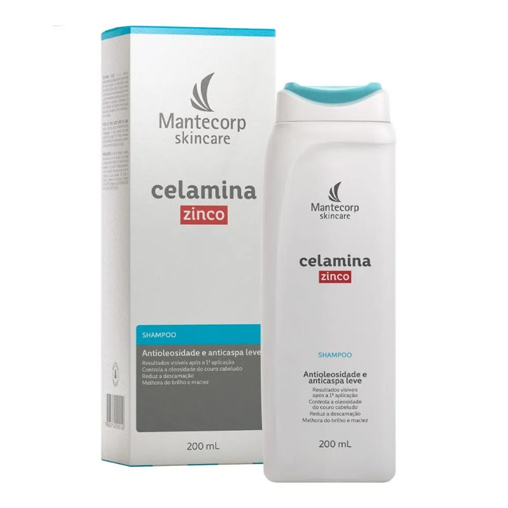 Shampoo Anticaspa e Antioleosidade Celamina Zinco (200ml) | Shopee Brasil