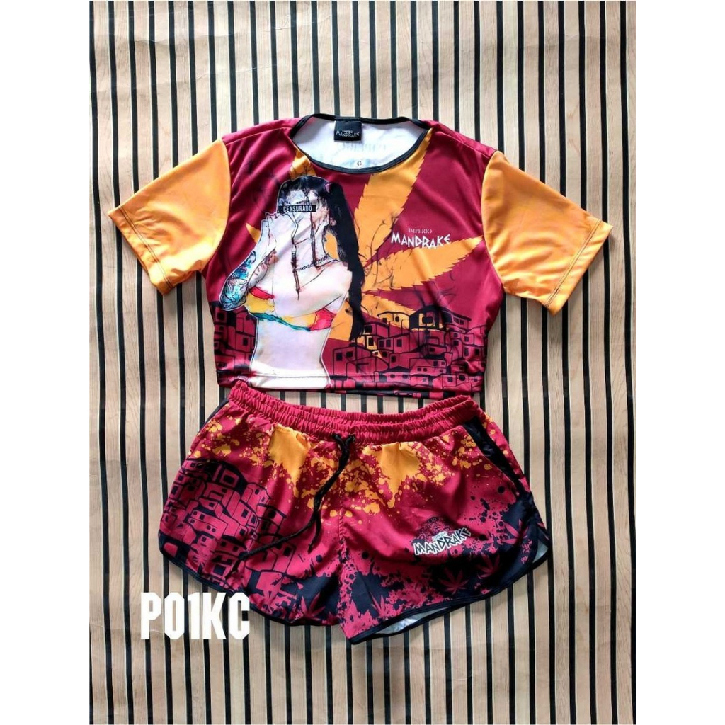 Cropped + Short PIPOKINHA Império Mandrake de Quebrada Femino Mandraka ...