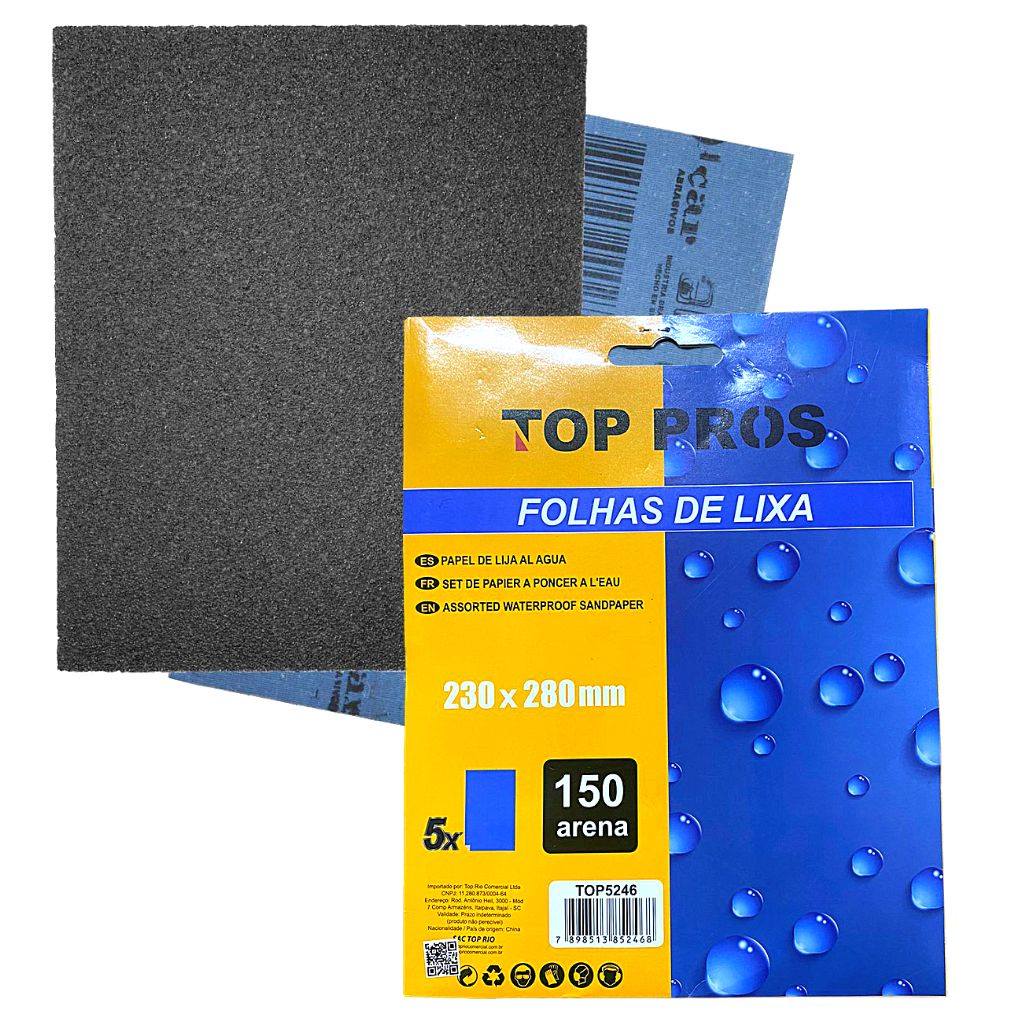 Folhas De Lixa Para Metal Madeira Com 5 Unidades 230 X 280mm | Shopee ...